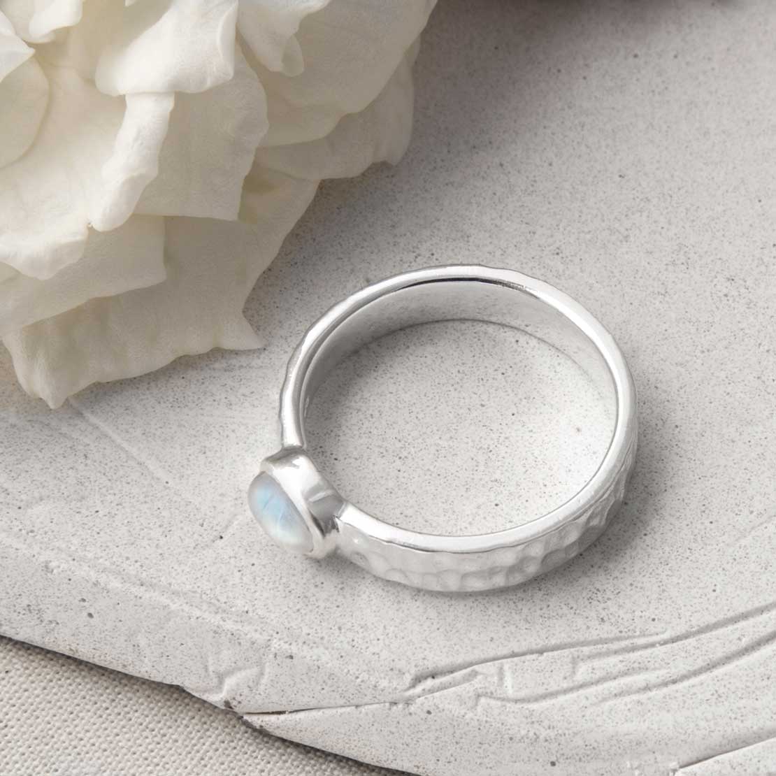 Sterling Silver Moonstone Secret Message Ring | Martha Jackson Silver