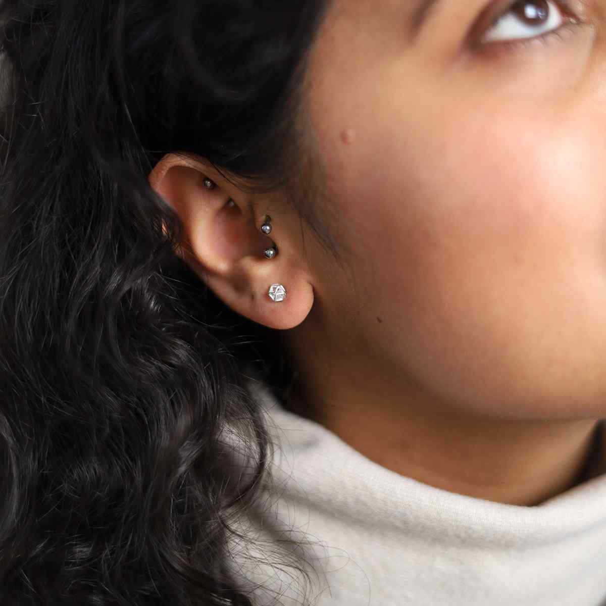 Sterling Silver Cubic Zirconia Prism Stud Earrings | Affordable ...