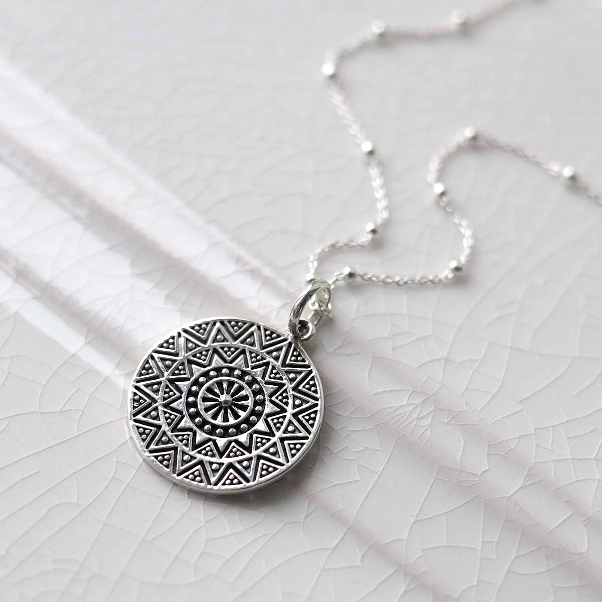 Sterling Silver Aztec Pendant Necklace Affordable Jewellery Martha Jackson