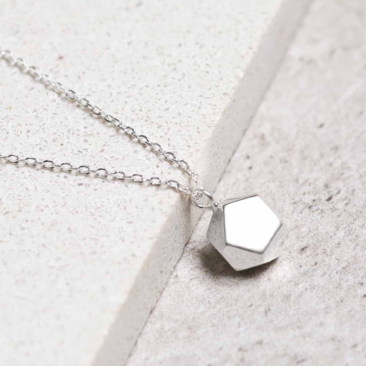 Sterling Silver Pentagon Pendant Necklace | Affordable - Martha Jackson