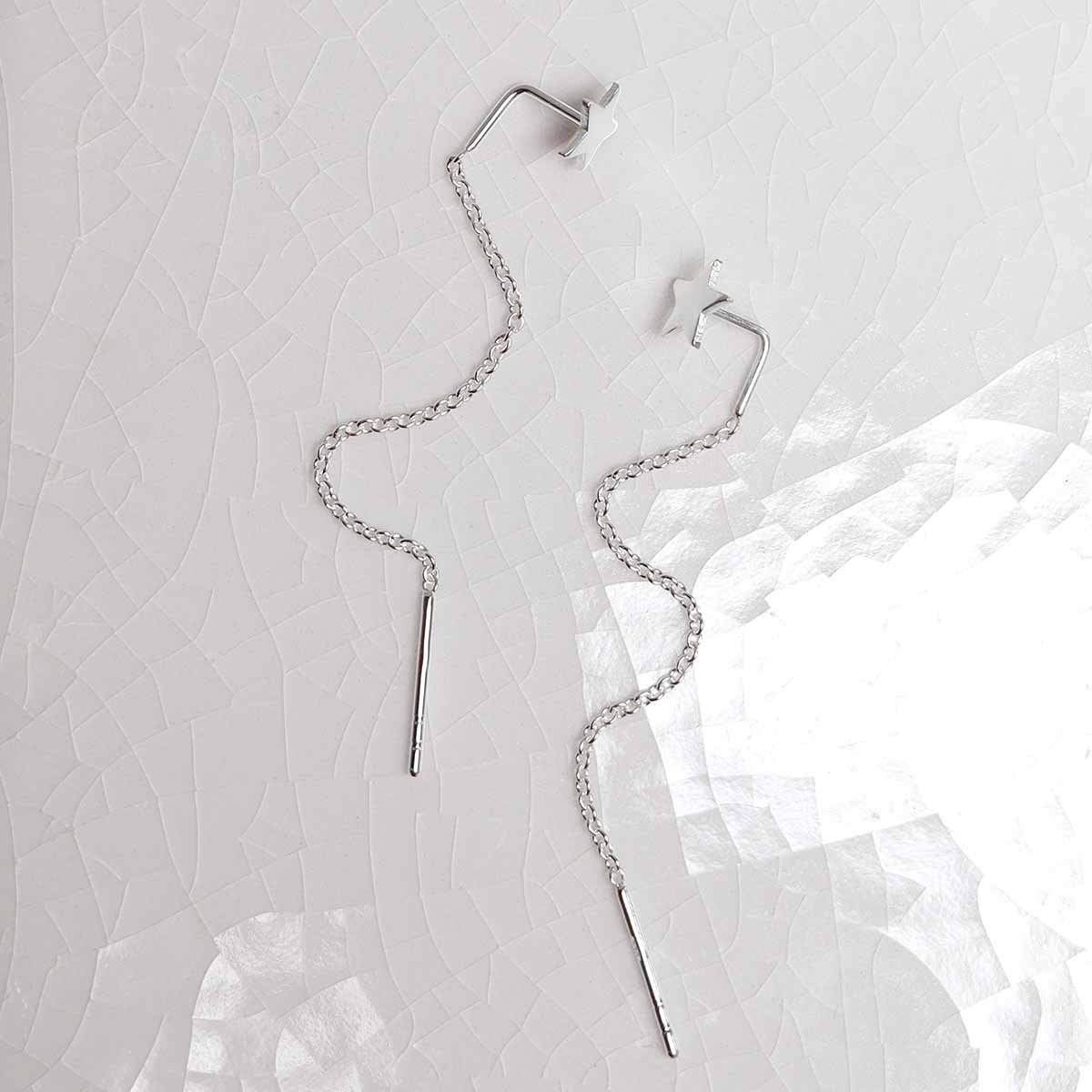 Sterling Silver Star Ear Threaders - Affordable Jewellery | Martha Jackson