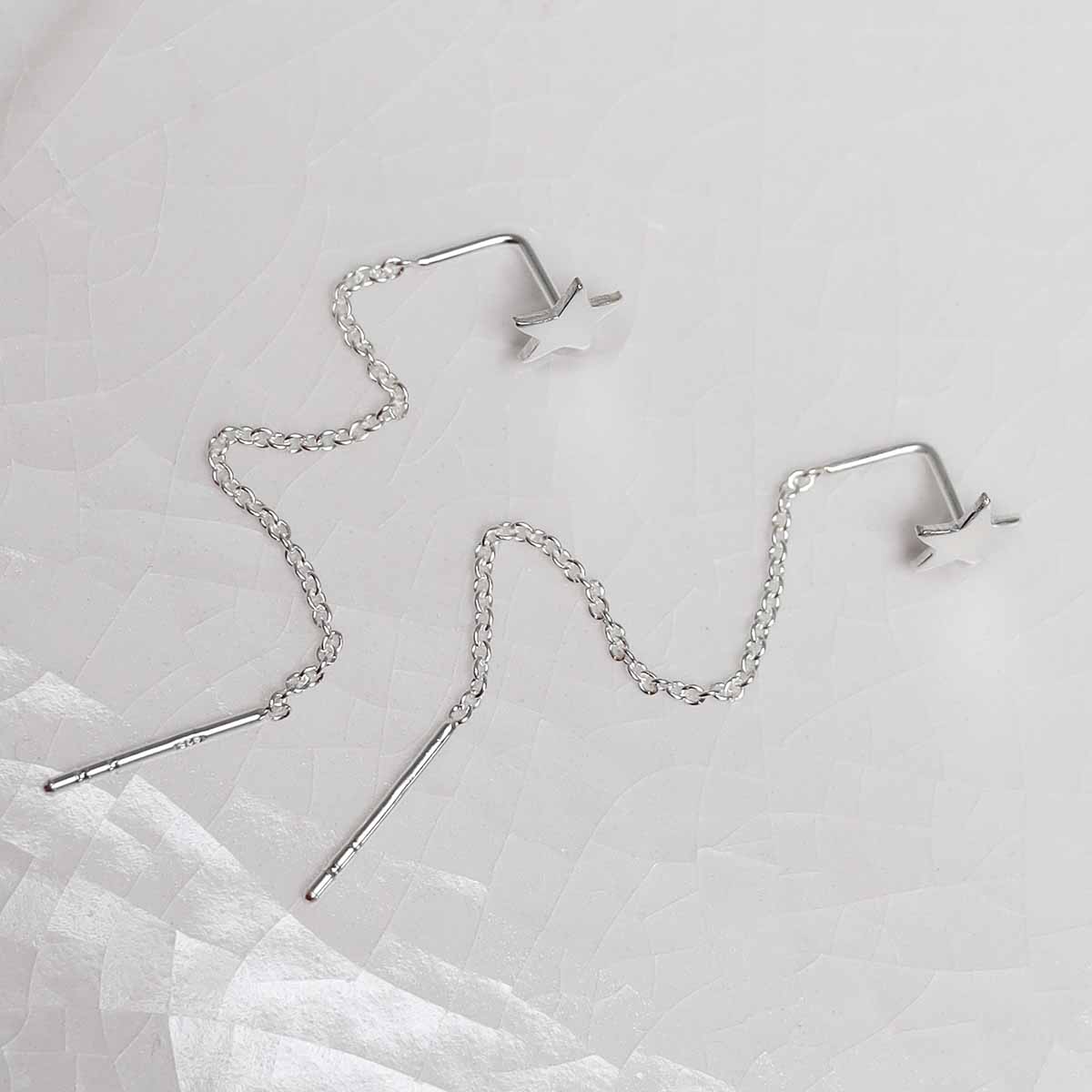 Sterling Silver Star Ear Threaders - Affordable Jewellery | Martha Jackson