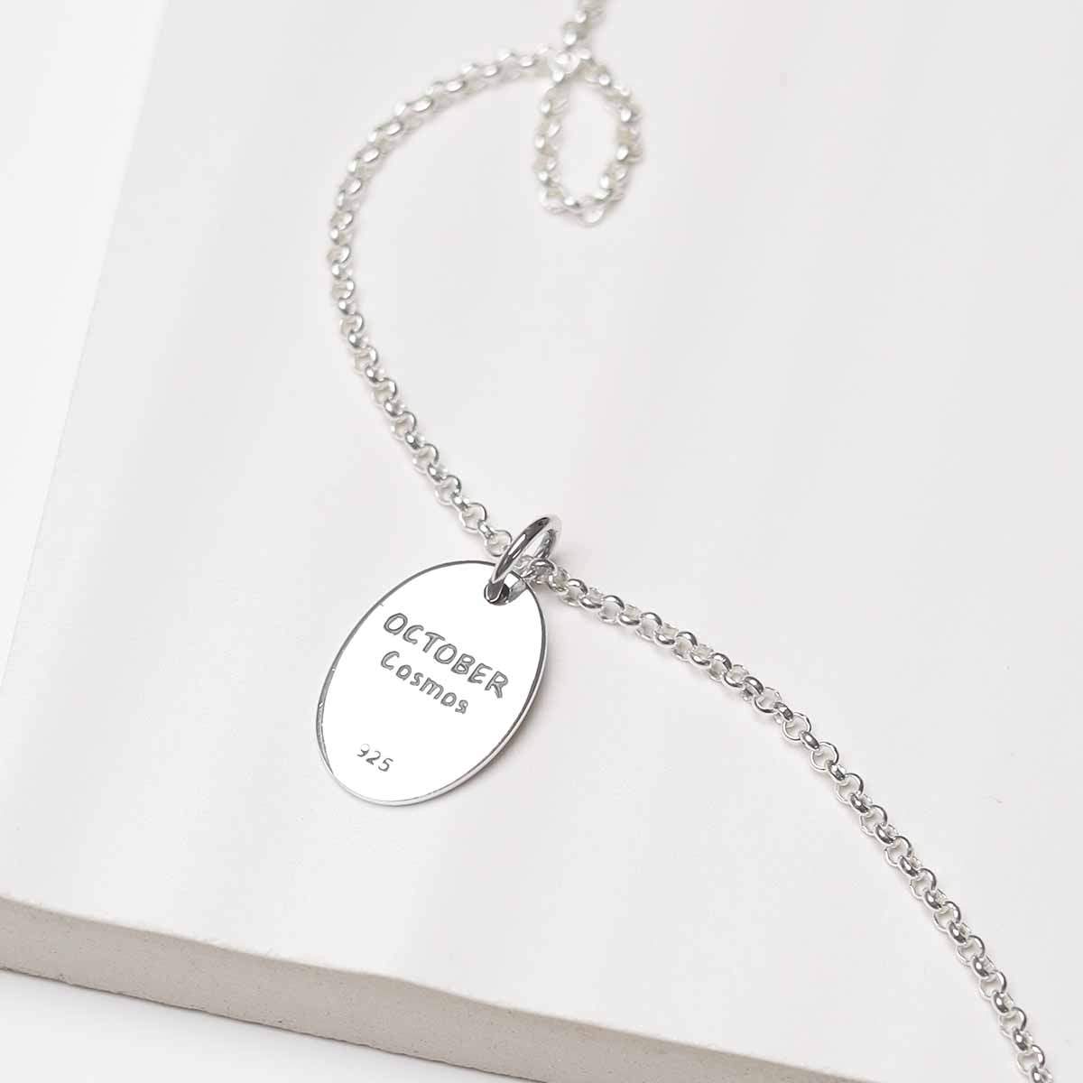 Sterling Silver October Birth Flower Necklace | Affordable - Martha Jackson