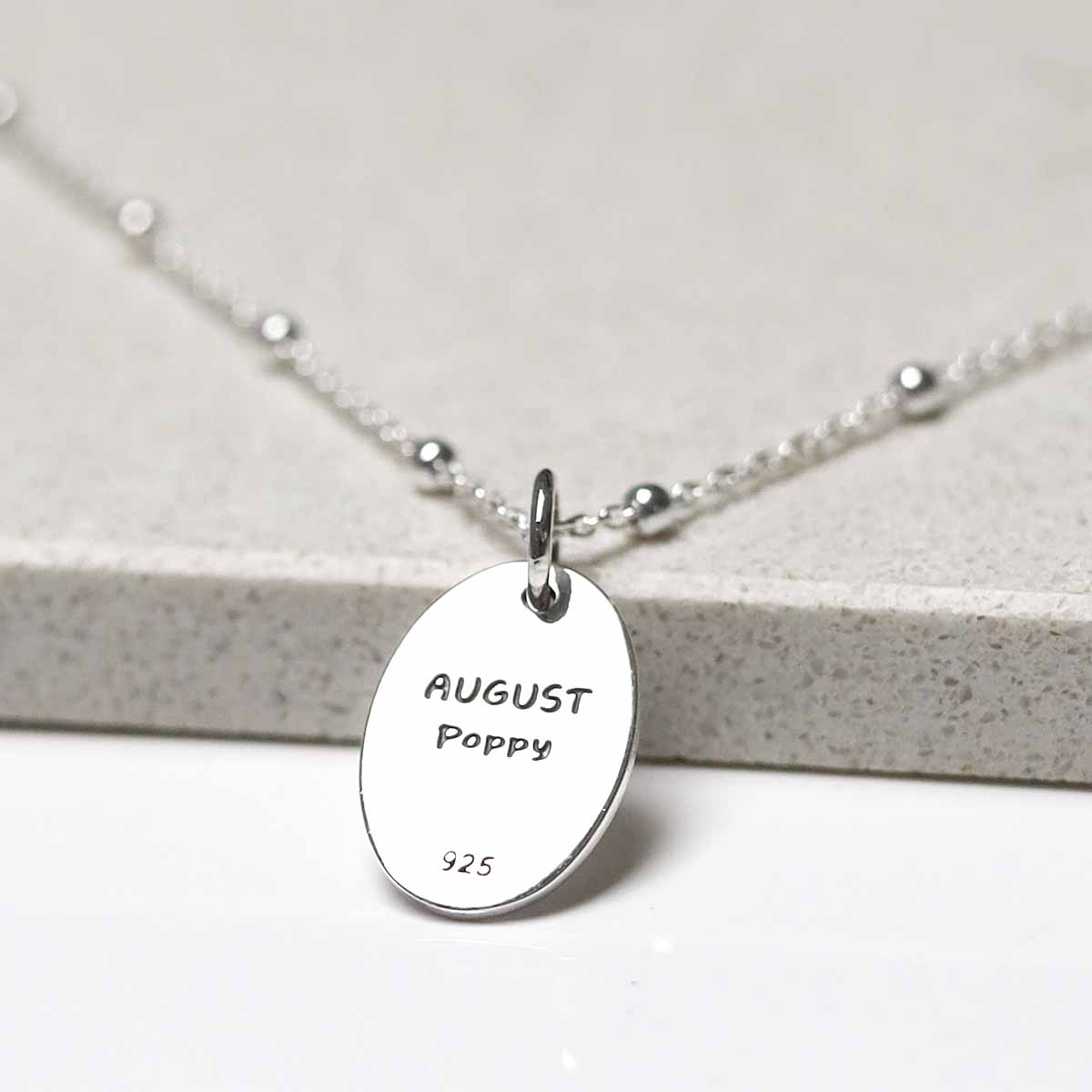 Sterling Silver August Birth Flower Necklace | Affordable - Martha Jackson