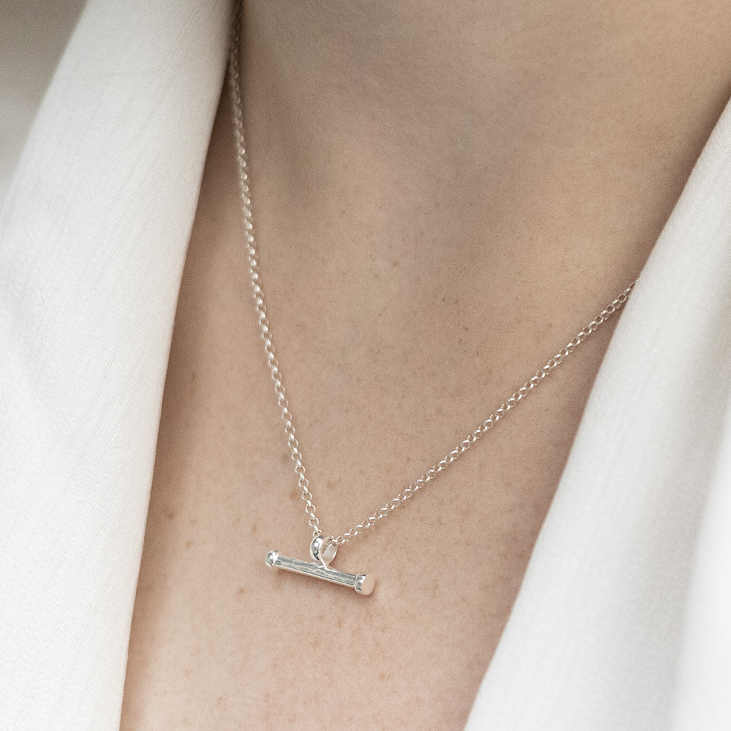 Sterling Silver T Bar Necklace | Affordable - Martha Jackson