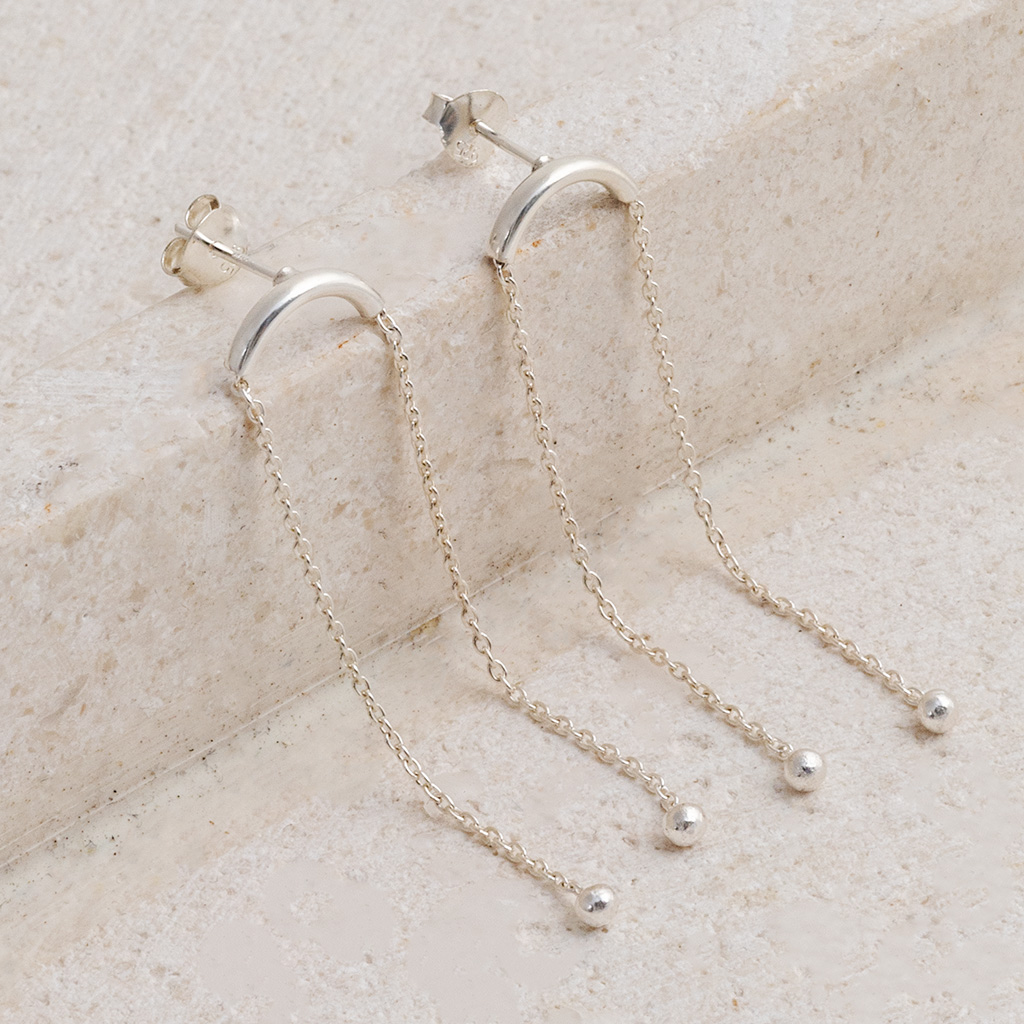 Sterling Silver Curved Bar Studs Affordable Jewellery | Martha Jackson